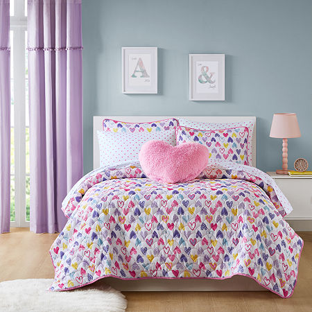 Click here for INK+IVY Kids Multi Heart Quilt Set  One Size  Pink prices