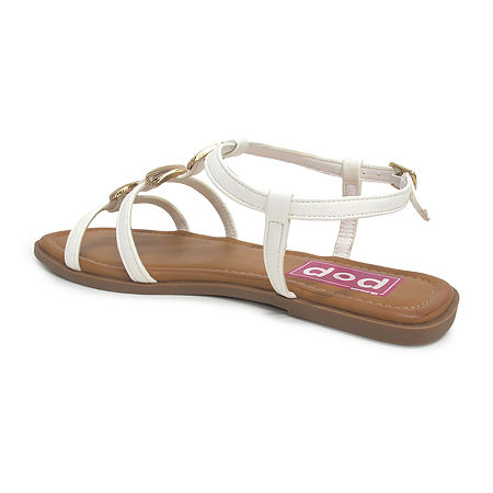Click here for Pop Womens Crysella Strap Sandals  7 Medium  White prices
