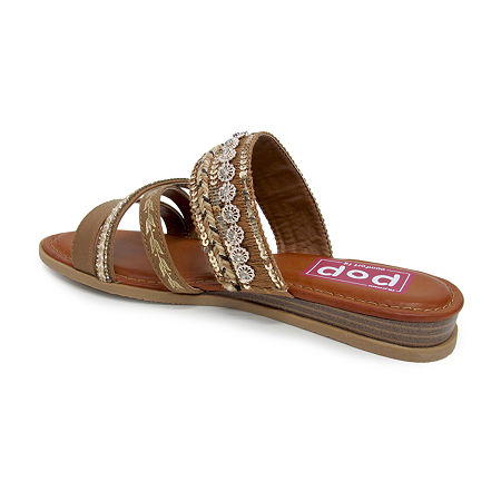 Click here for Pop Womens Jivanta Wedge Sandals  6 Medium  Brown prices