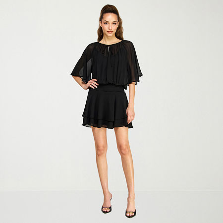 Click here for belle vie Womens Short Sleeve Blouson Dress  6  Bl... prices