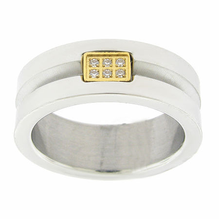 Click here for Mens 8MM Cubic Zirconia Stainless Steel Round Band... prices