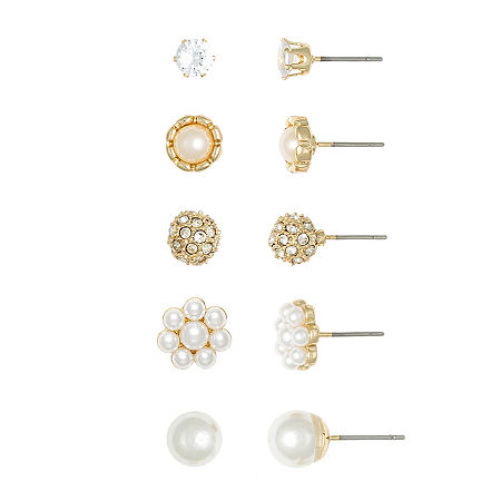 Click here for Mixit Womens Hypoallergenic 5 Pair Earring Set  On... prices