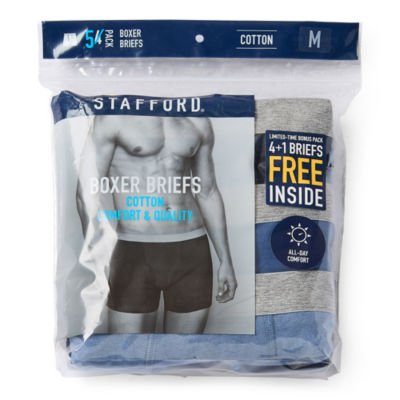 Stafford Bonus Pack Mens 5 Pack Boxer Briefs 302864, Color: Blue - JCPenney