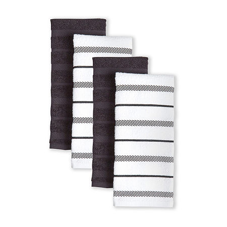 KitchenAid Albany Kitchen Towel Set  Set of 4 - Black
