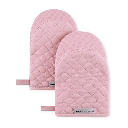 KitchenAid Asteroid Mini Oven Mitt Set  2 Piece - Open Rose