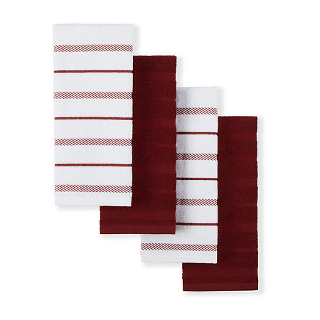 KitchenAid Albany Kitchen Towel Set  4 Piece - Red