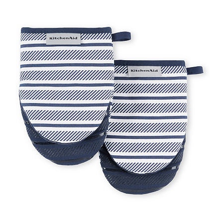 KitchenAid Albany Mini Oven Mitt 2-Pack Set  5.5 x 8 - Ink Blue