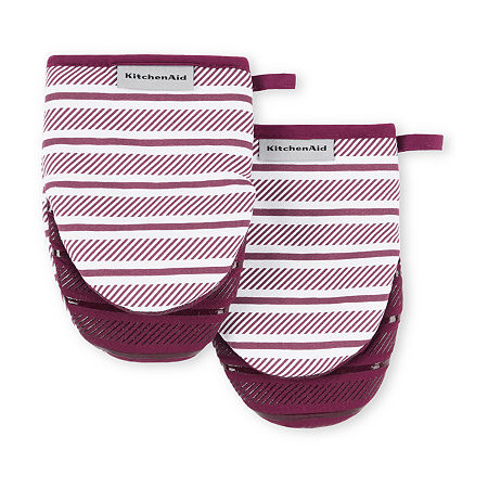 KitchenAid Albany Mini Oven Mitt 2-Pack Set  5.5 x 8 - Beet