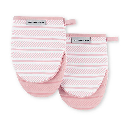 KitchenAid Albany Mini Oven Mitt 2-Pack Set  5.5 x 8 - Dried Rose