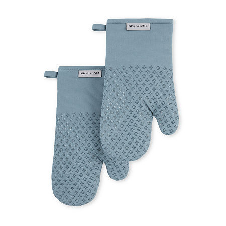 KitchenAid Asteroid Oven Mitt 2-Pack Set  7 x 12.5 - Fog Blue
