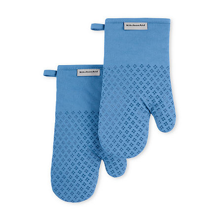 Click here for KitchenAid Asteroid 2-Pc. Oven Mitt Set - Blue Vel... prices