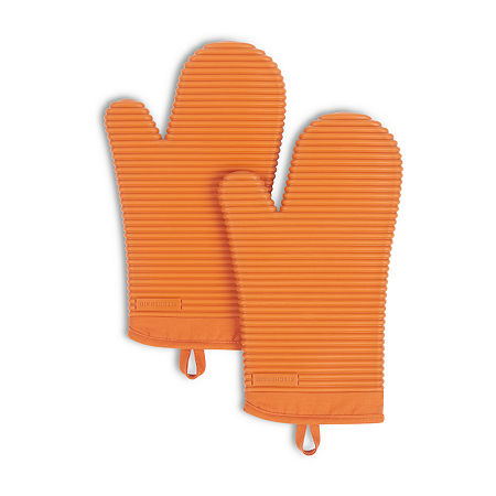 KitchenAid Ribbed Soft Silicone Oven Mitt 2-Pack Set  7.5 x 13 - Honey