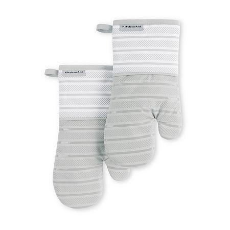 KitchenAid Albany Oven Mitt 2-Pack Set  7 x 13 - Matte Gray