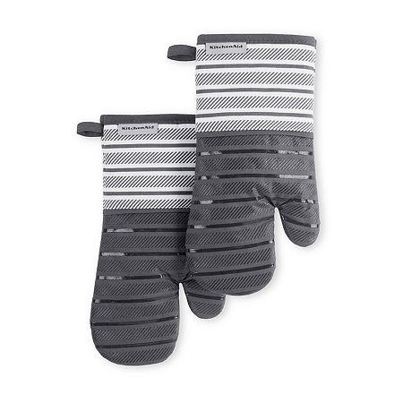 KitchenAid Albany Oven Mitt 2-Pack Set  7 x 13 - Charcoal Gray