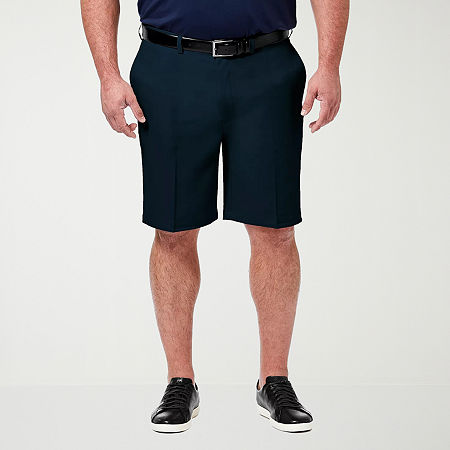 Haggar Mens Big & Tall Cool 18 Pro Classic-Fit Stretch Flat-Front 9.5 Shorts - Navy