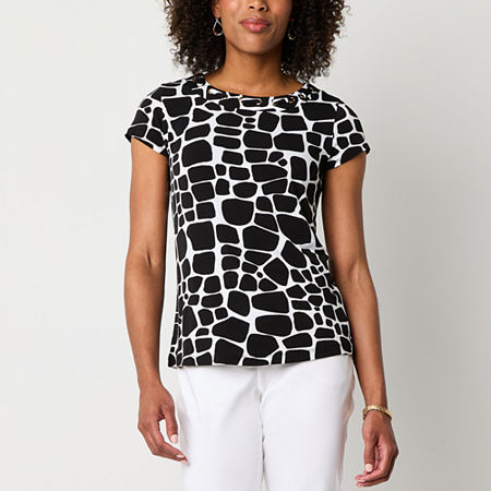 Click here for Liz Claiborne Womens Round Neck Short Sleeve Blous... prices