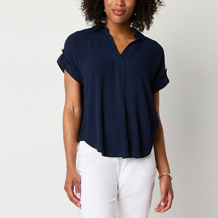 Click here for Liz Claiborne Womens V Neck Short Sleeve Blouse  X... prices