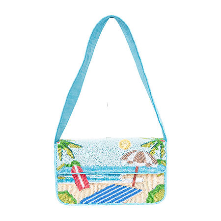 Click here for SOL and MER Beaded Shoulder Bag  One Size  Blue prices