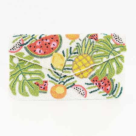 Click here for SOL and MER Beaded Fruits Beaded Clutch  One Size... prices