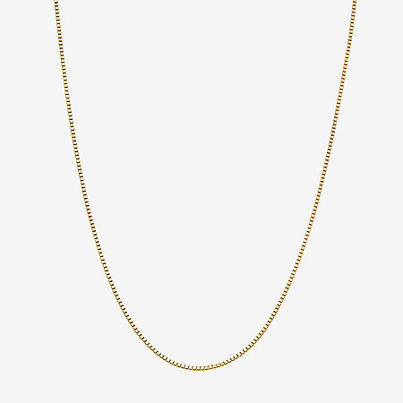 Click here for Womens 10K Gold 18 Inch Box Chain Necklace  One Si... prices