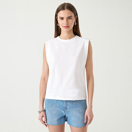 Click here for RM Rebecca Minkoff Womens Round Neck Sleeveless T-... prices