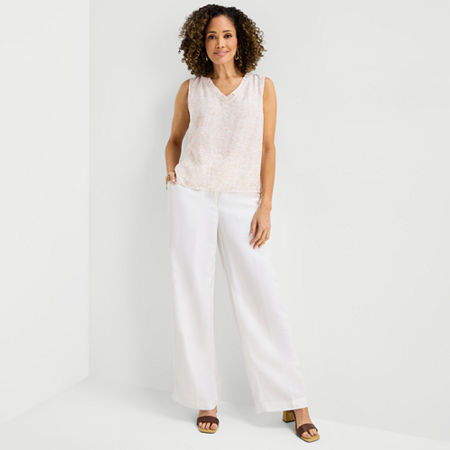 Click here for Liz Claiborne Linen Womens Wide Leg Mid Rise Pull-... prices