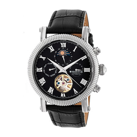 Click here for Heritor Winston Mens Automatic Black Leather Strap... prices