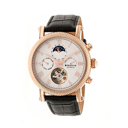 Click here for Heritor Winston Mens Automatic Black Leather Strap... prices
