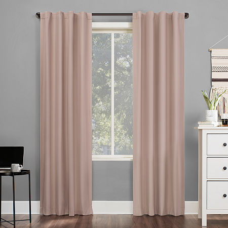 Cyrus Thermal 100 Blackout Back Tab Curtain Panel - Blush