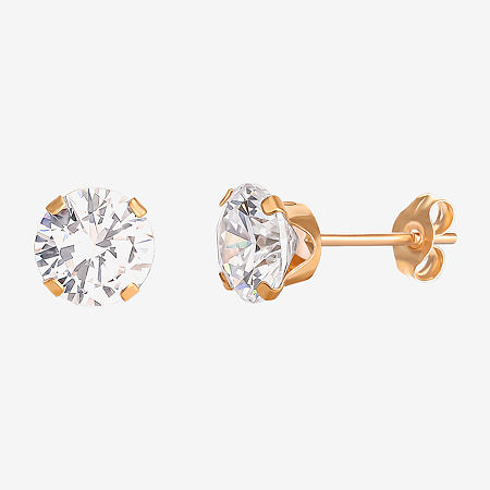 Click here for 6mm 14K Yellow Gold Round Cubic Zirconia Stud Earr... prices