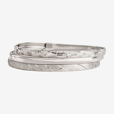 Click here for Sterling Silver Triple Bangle Bracelet Set  One Si... prices