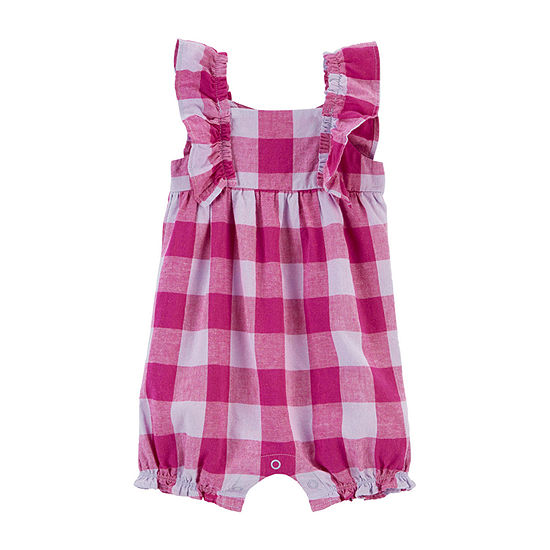 Carter's Baby Girls Sleeveless Romper, Color: Pink - JCPenney Carter's Baby Girls Sleeveless Romper, Color: Pink - JCPenney