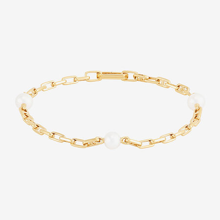 Click here for Womens 14K Gold Over Silver 7.25 Inch Link Chain B... prices