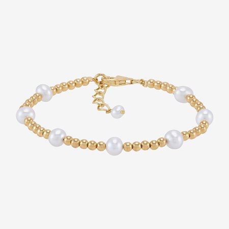 Click here for Womens 14K Gold Over Silver 7.5 Inch Bead Chain Br... prices