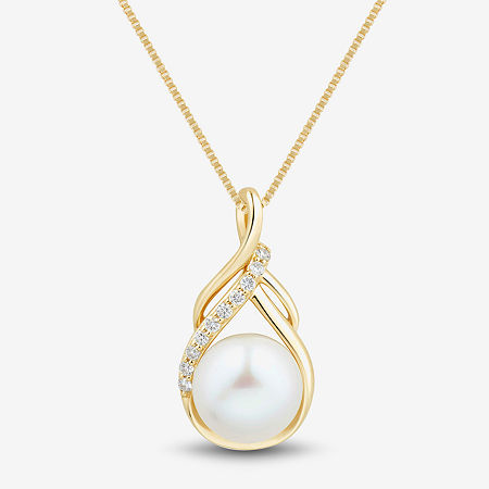 Click here for Womens White Cultured Freshwater Pearl 14K Gold Ov... prices