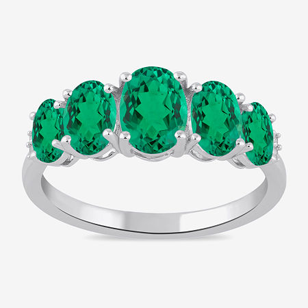 Click here for Womens Lab Created Green Emerald Sterling Silver O... prices