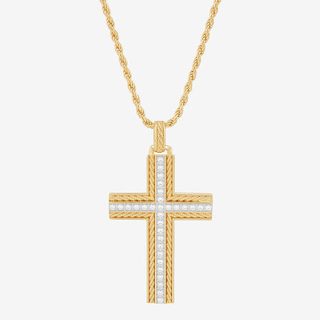 Click here for Mens Cubic Zirconia 14K Gold Over Silver Pendant N... prices