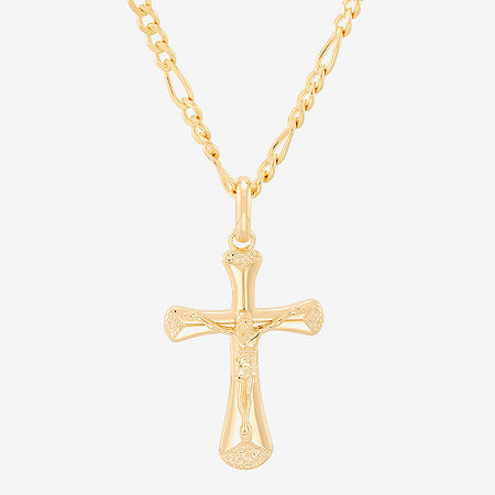 Click here for Mens 14K Gold Over Silver Sterling Silver Cross Pe... prices