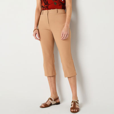 Liz Claiborne Womens Mid Rise Capri Pants, Color: French Caramel - JCPenney