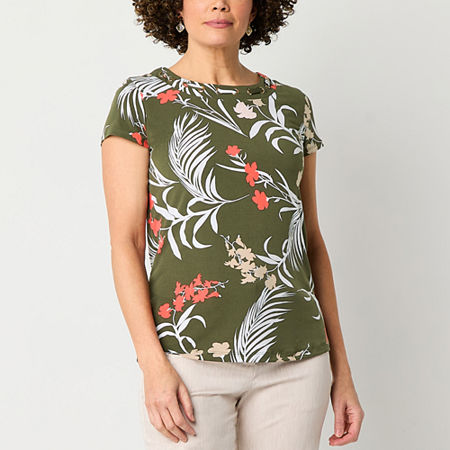 Click here for Liz Claiborne Womens Round Neck Short Sleeve Blous... prices