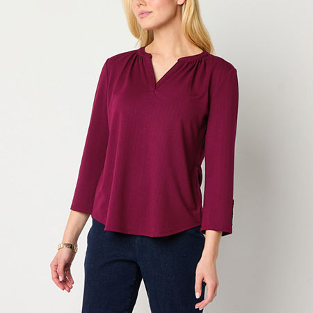 Click here for Liz Claiborne Womens V Neck 3/4 Sleeve Blouse  Med... prices