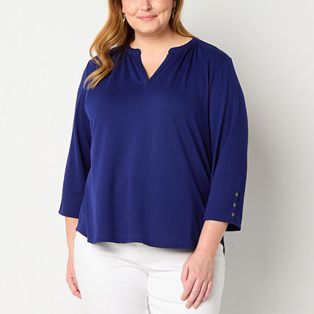 Click here for Liz Claiborne Womens Plus Split Crew Neck 3/4 Slee... prices