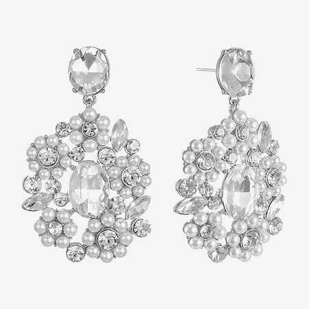 Click here for Monet Jewelry Womens Glass Simulated Pearl Oval Hy... prices