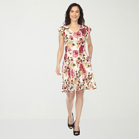 Click here for White Mark V-Neck Womens Short Sleeve Floral Empir... prices