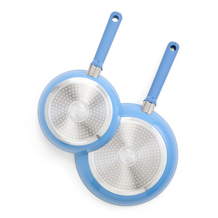 Click here for Cooks Ceramic 2-pc Frying Pan Set  One Size  Blue prices
