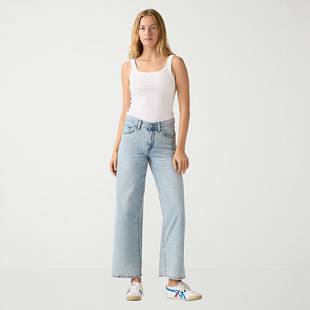 Click here for Levis Womens Wide-Leg Ankle Goodbye Jeans - Main C... prices
