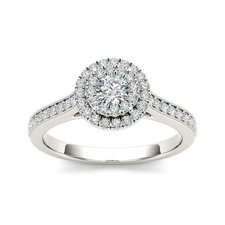 Click here for 1/2 CT.T.W. Natural Diamond 10K White Gold Engagem... prices