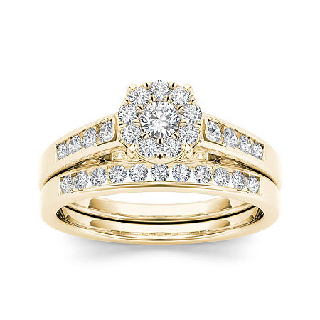 Click here for 1/2 CT.T.W. Natural Diamond 10K Yellow Gold Bridal... prices