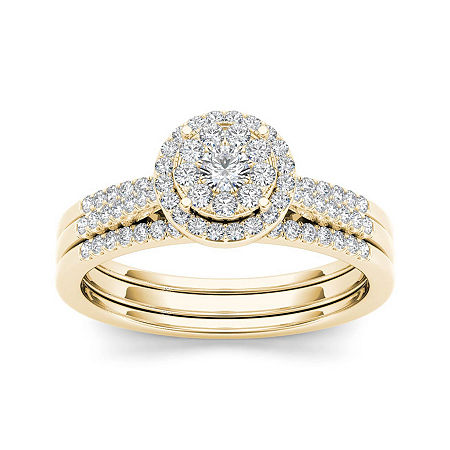 Click here for 1/2 CT. T.W. Diamond 10K Yellow Gold Bridal Set  6... prices