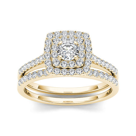 Click here for 3/4 CT. T.W. Diamond 10K Yellow Gold Bridal Ring S... prices